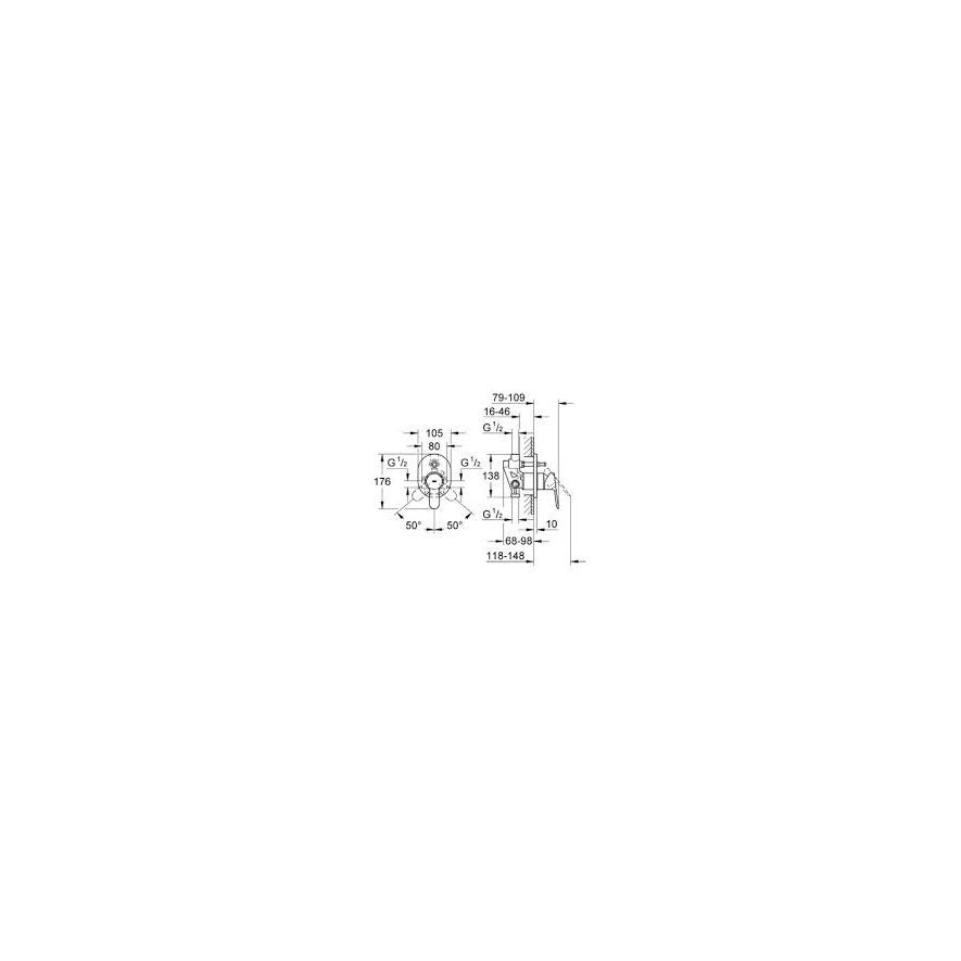 GROHE BAUEDGE 29039 ΜΕΙΚΤΗΣ ΛΟΥΤΡΟΥ ΕΝΤΟΙΧΙΣΜΟΥ (δύο εξόδων) | Bagno ...
